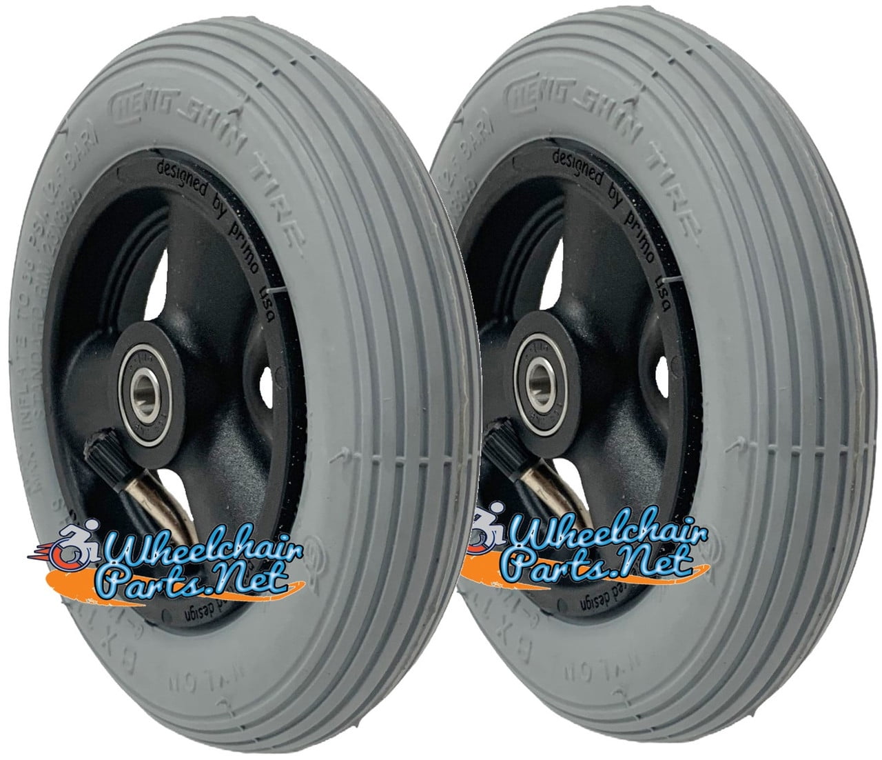 6" X 1 1/4" Composite Wheel With AIR PNEUMATIC TIRE & INNER TUBE, 5/16 ...