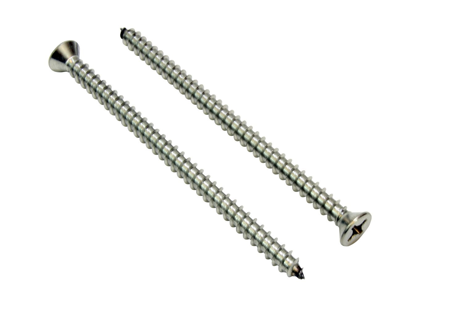 6 X 1/2'' Stainless Flat Head Phillips Wood Screw, (100 pc), 18-8 (304 ...
