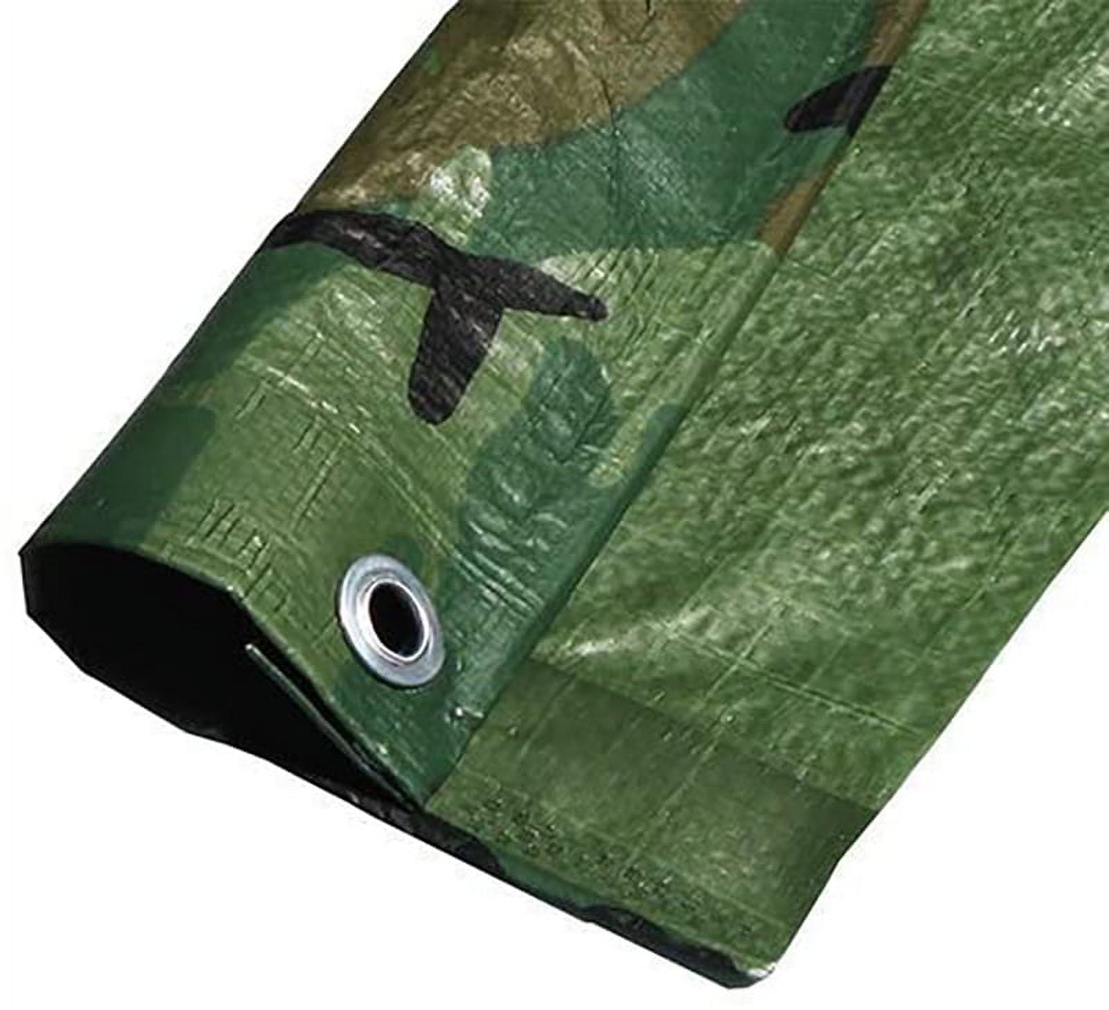 6' X 10' Jungle Green Camouflage Poly Tarp 8 Mil (Finished Size 5'.6 X ...