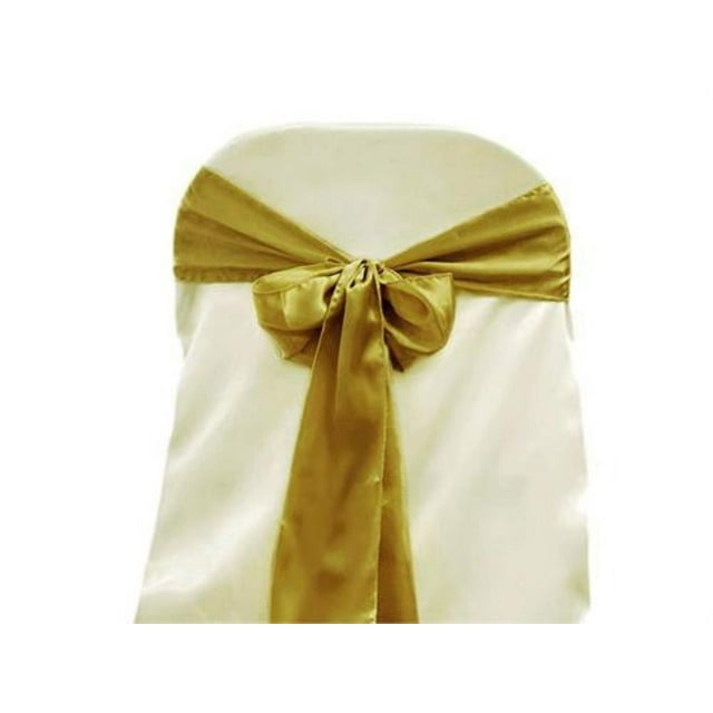 6" X 108" Satin Chair Bow Gold(12 Pieces) - Walmart.com