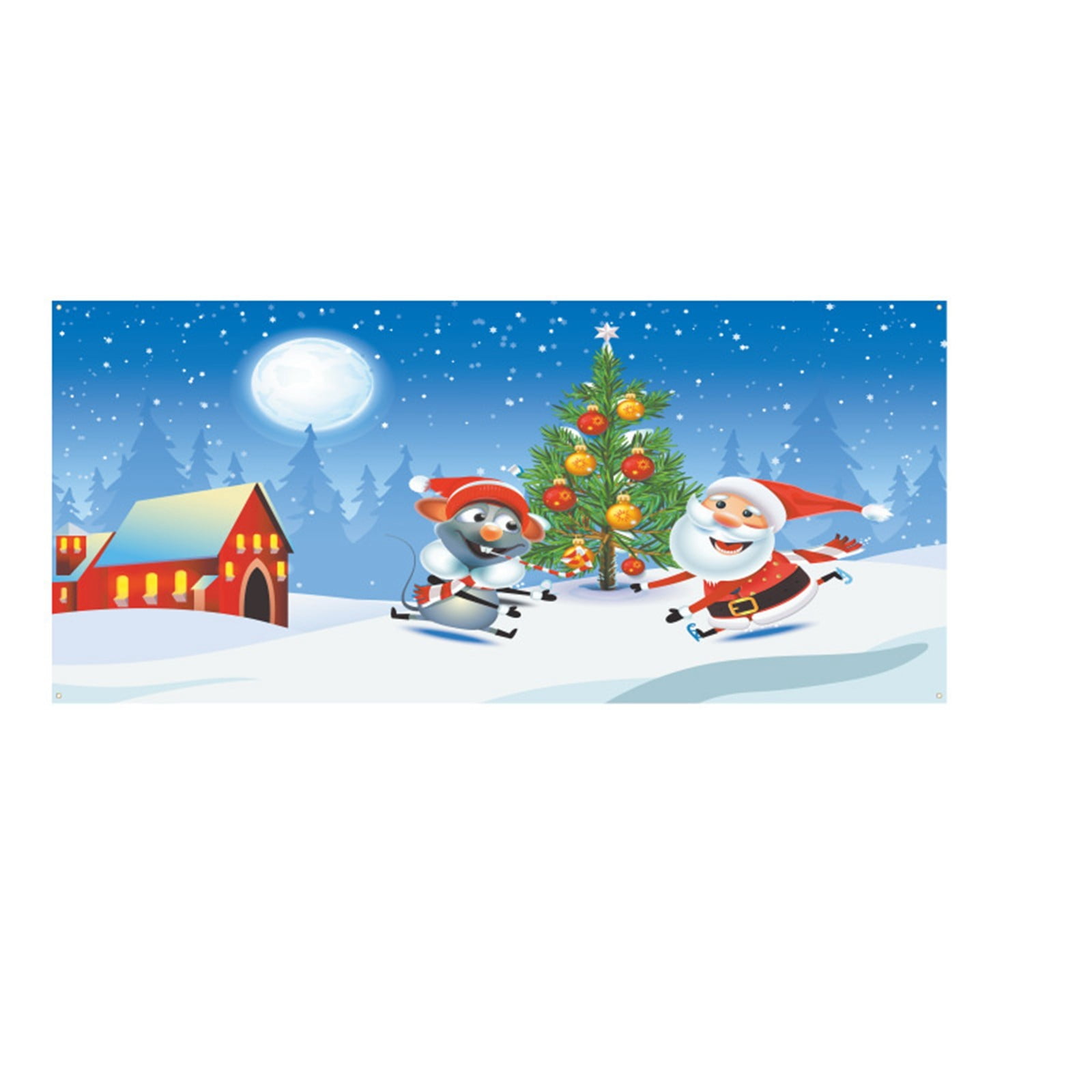 6 X 13 Ft Merry Christmas Fabric Banner Blank 20ft Flag Pole for Flags ...