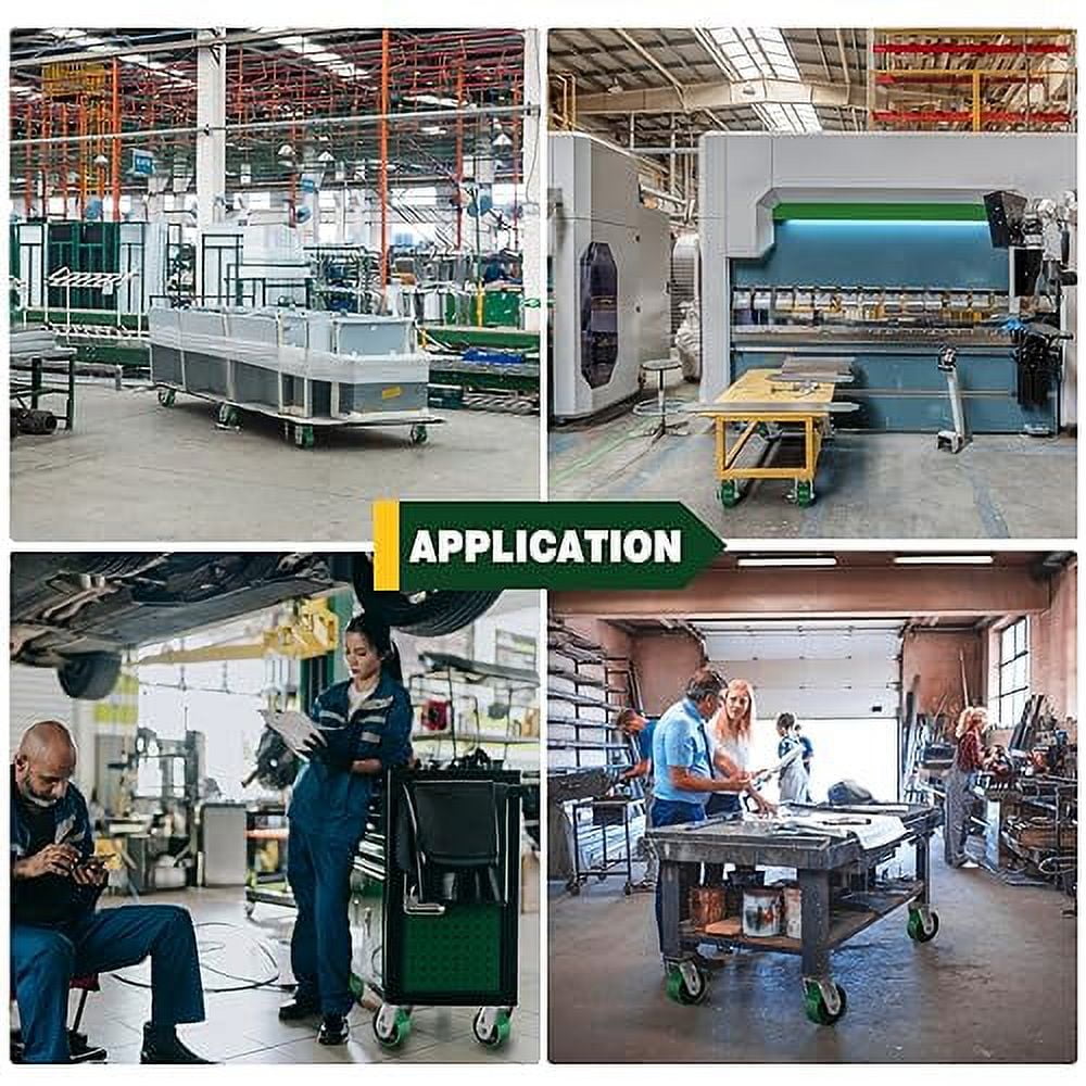 6" X 2" Heavy Duty Industrial Casters,Polyurethane Tread Cast Iron ...