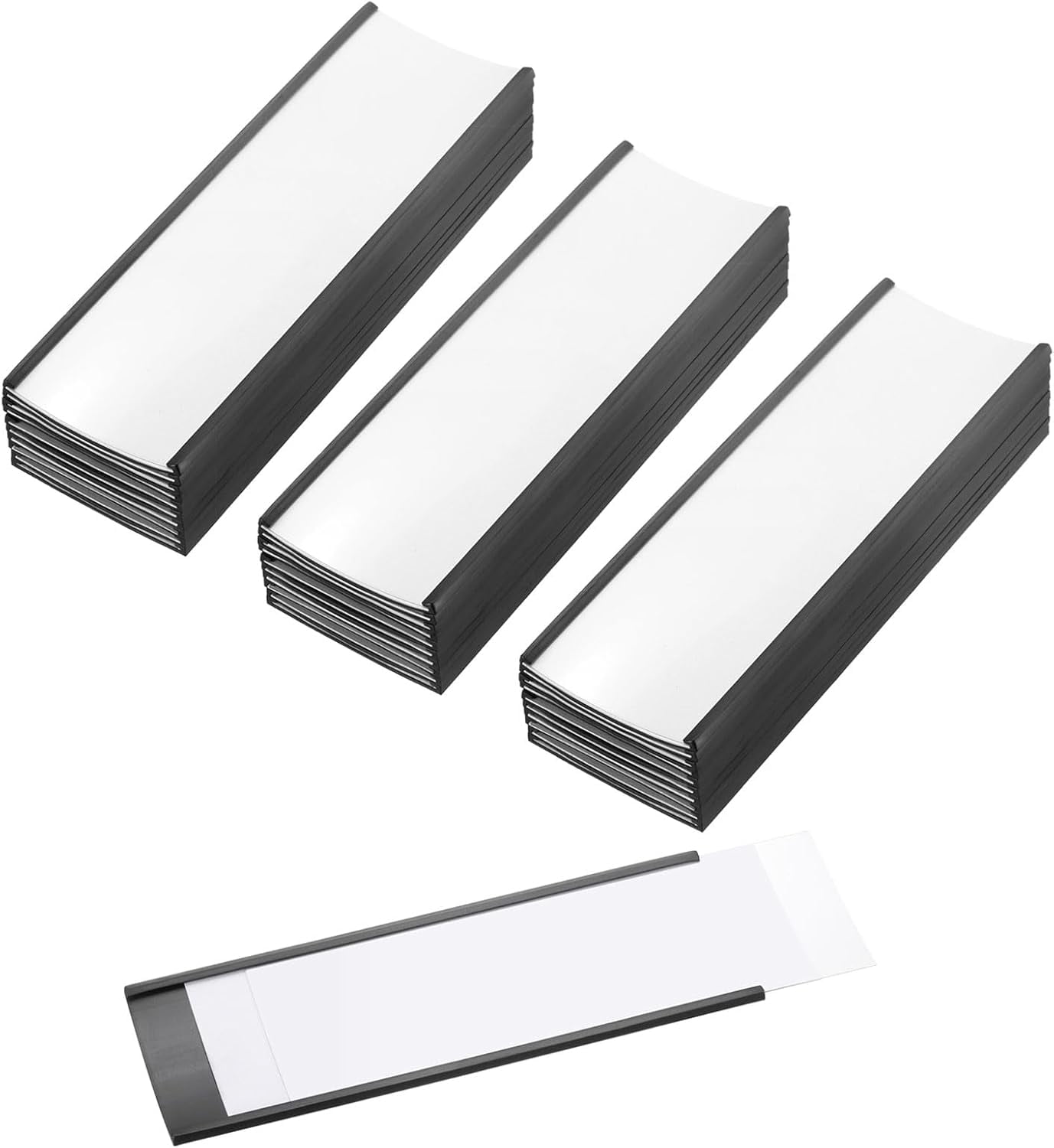 6" X 2" Magnetic Label Holder with Paper Inserts, 50 Pcs C Channel ...