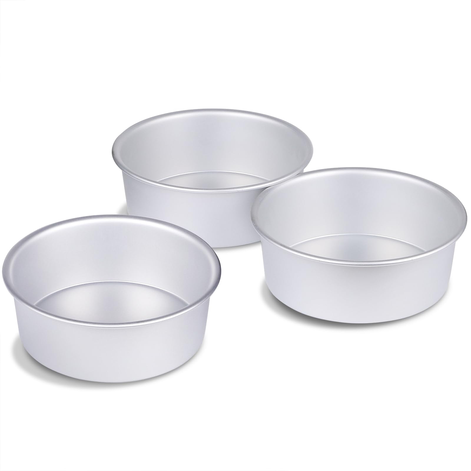 6 X 3 Inch Round Cake Pan Set Of 3 Aluminum Baking Pans For Layer Cakes ...