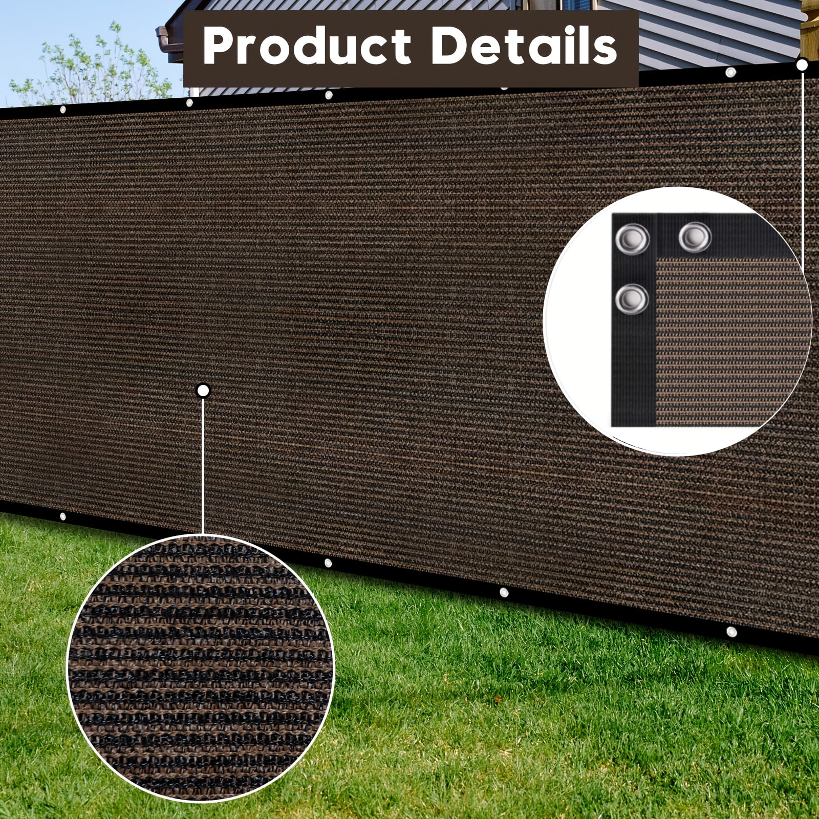 6' X 50' Privacy Screen, Outdoor Backyard Sunshade Windshield Fence ...