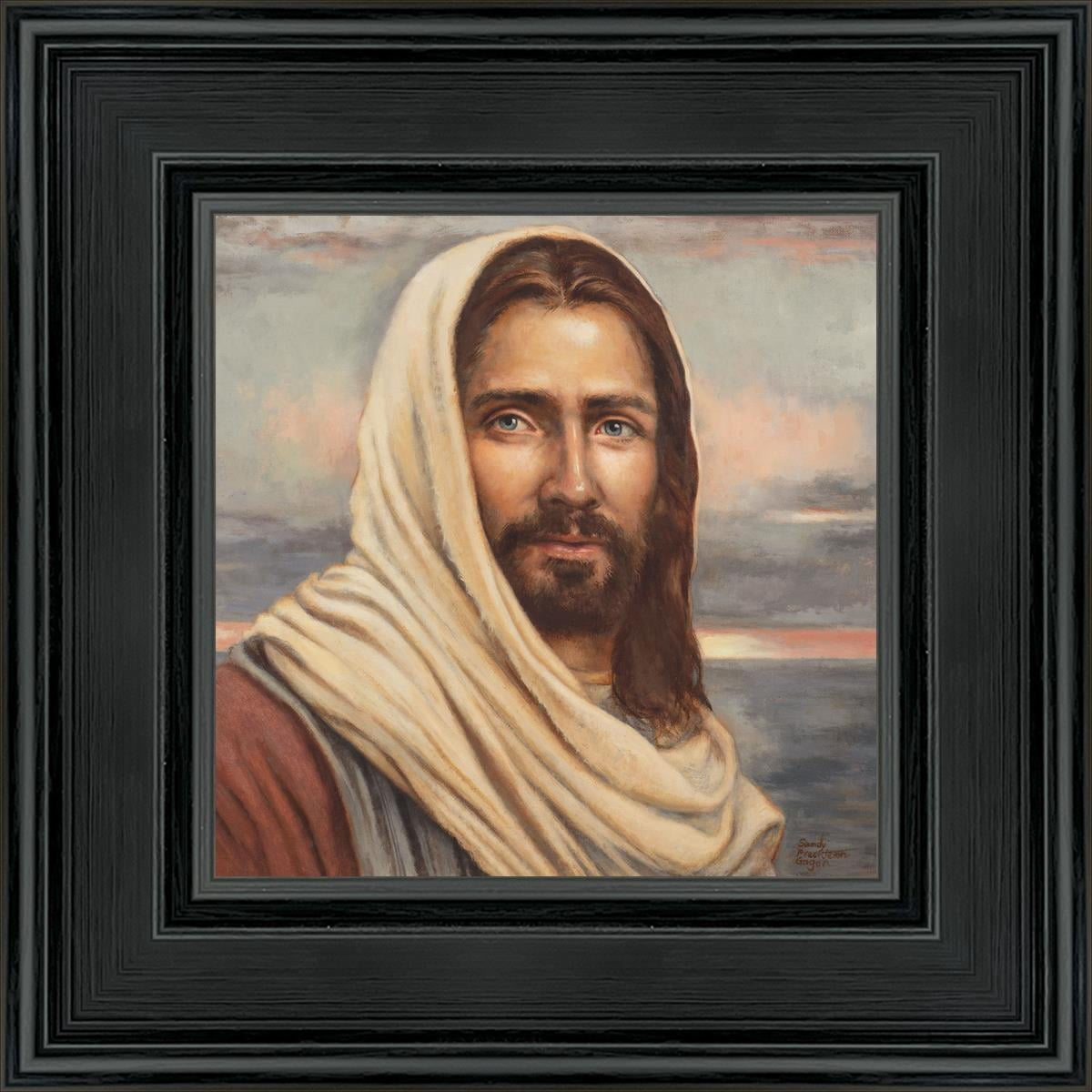 6 X 6 Blessed Savior by Sandy Freckleton Gagon With blackwood Frame ...