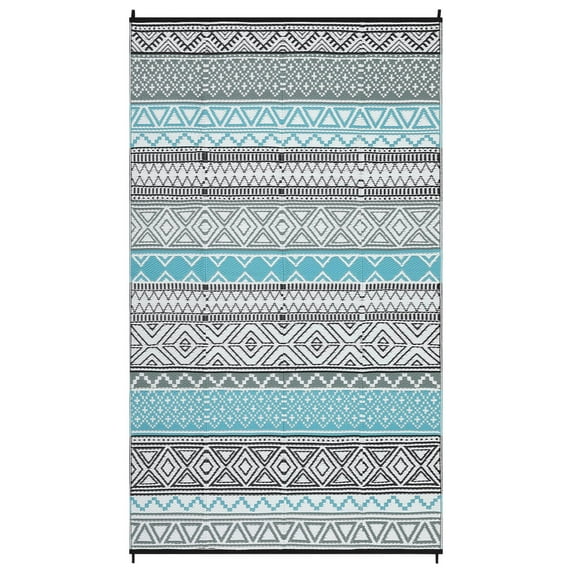 6 X 9 ft Plastic Blue Gray Black White Rectangular Beach Front Porches ...