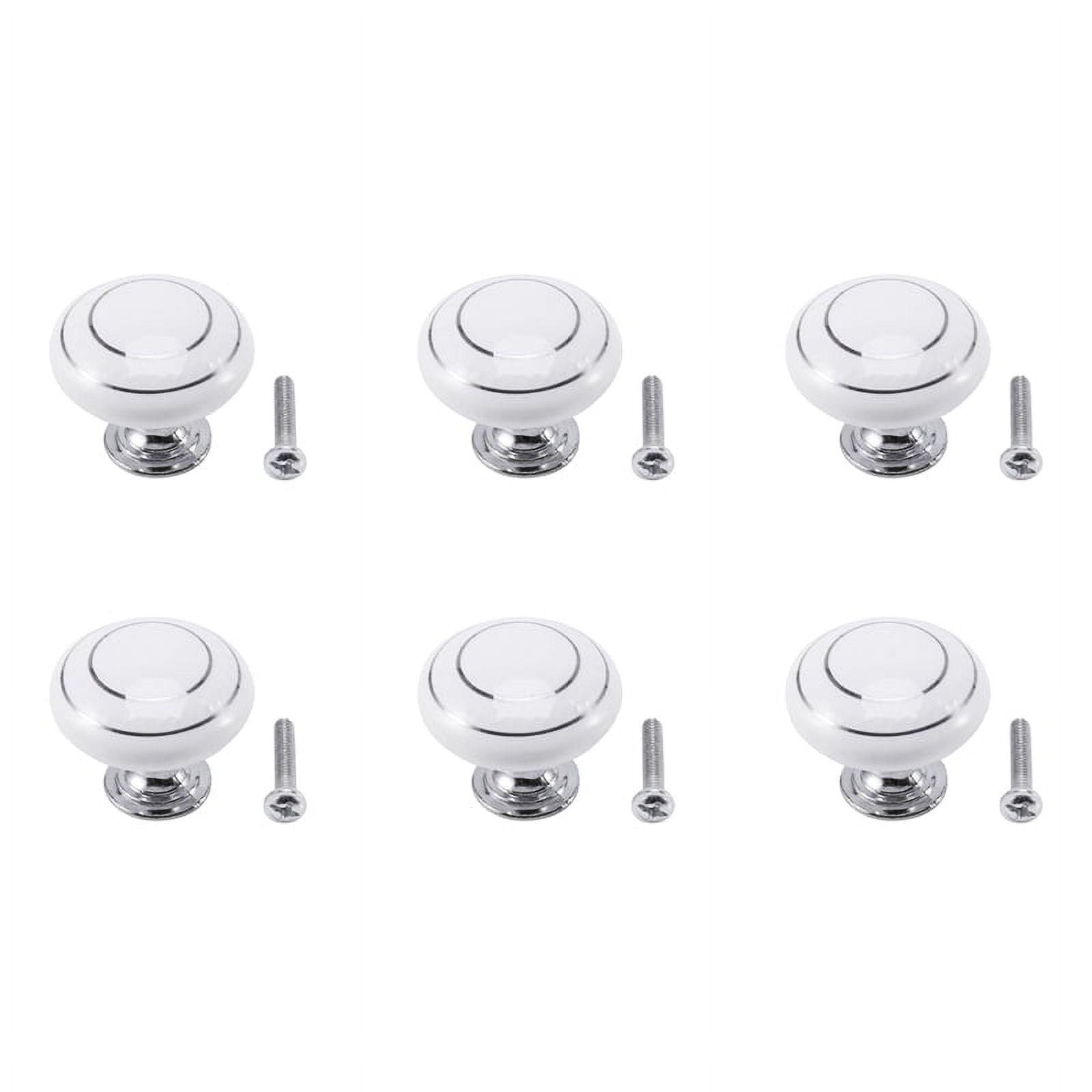6 X Ceramic Door/Wardrobe/Cabinet/Cupboard Knob Handle Drawer White ...