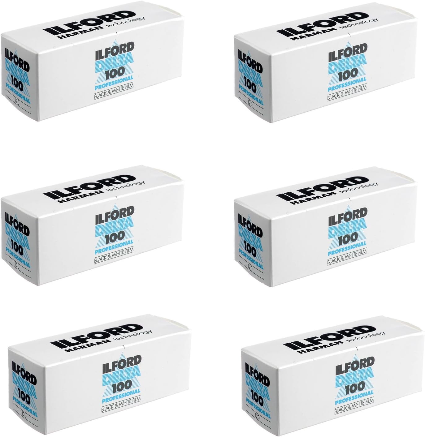 6 X Ilford 1743399 Pro 100 120 Fine Grain Medium Speed, Black and White ...