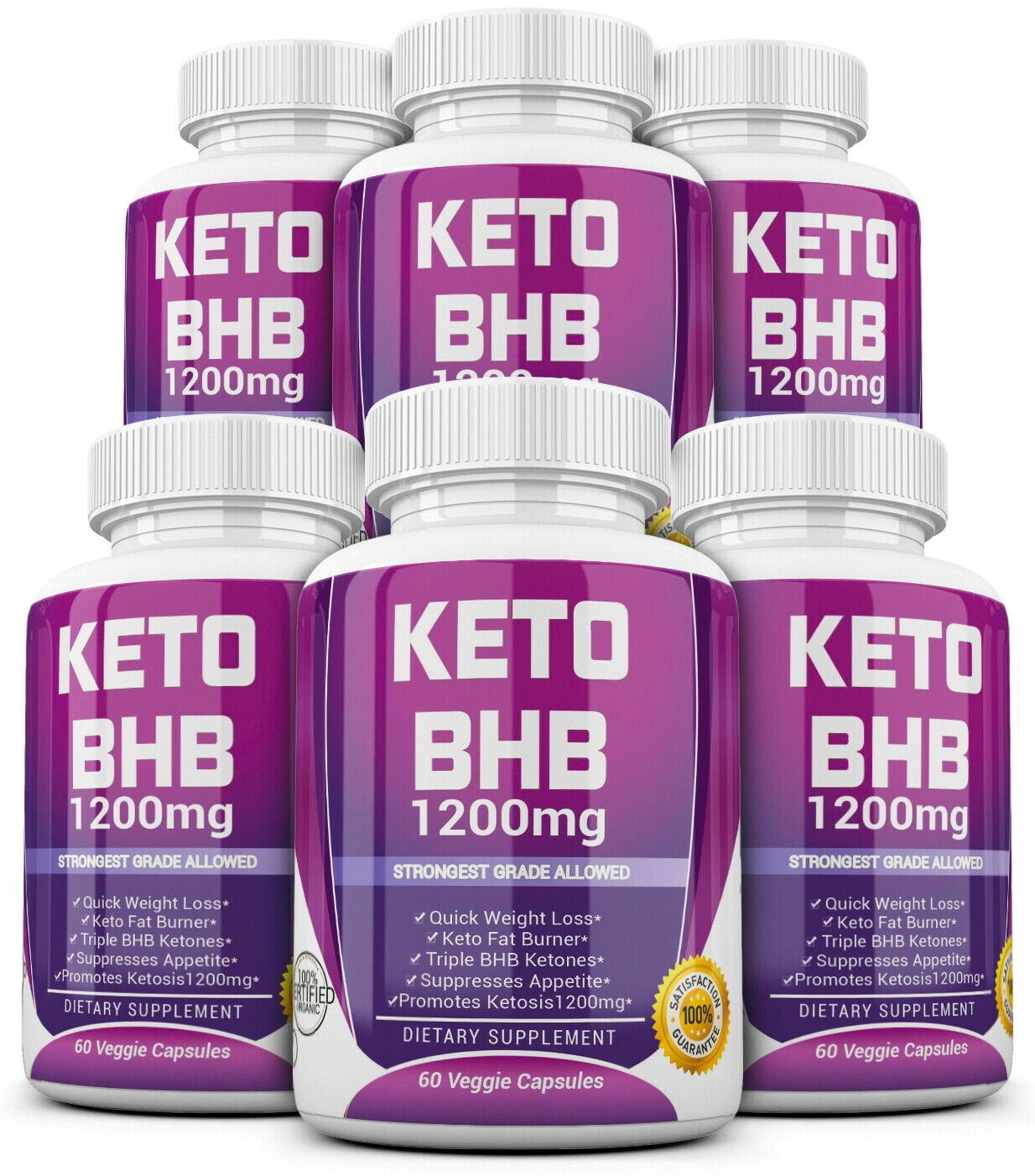 Keto Bhb Weight Loss Diet Pills 1200mg Pure Ketone Fat Burner 6 Pack