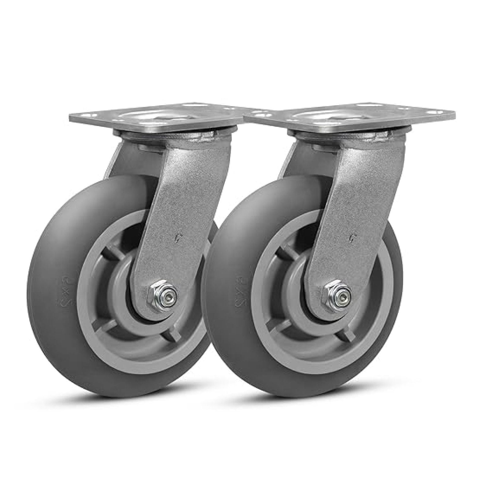 6"X2" Heavy Duty Casters,Crowned Thermoplastic Rubber Caster Wheels ...
