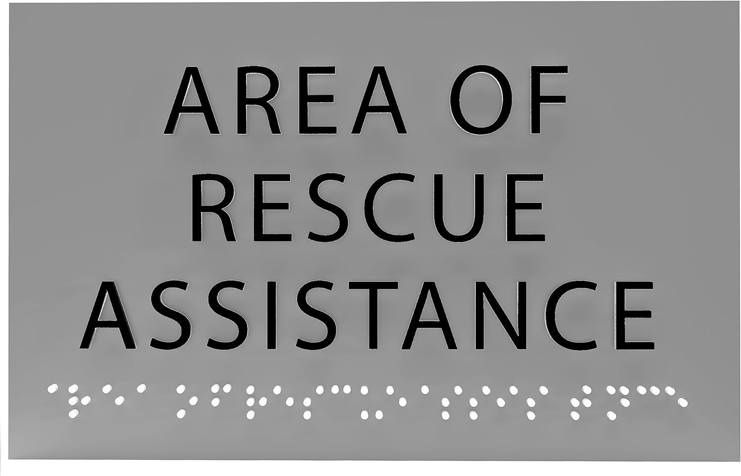 6" X4" Area of Rescue Assistance Sign- Tactile Graphics Grade 2 Braille ...