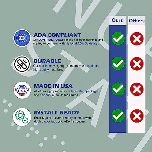 6" X4" Control Room Sign - ADA Compliant Tactile Graphics Grade 2 ...