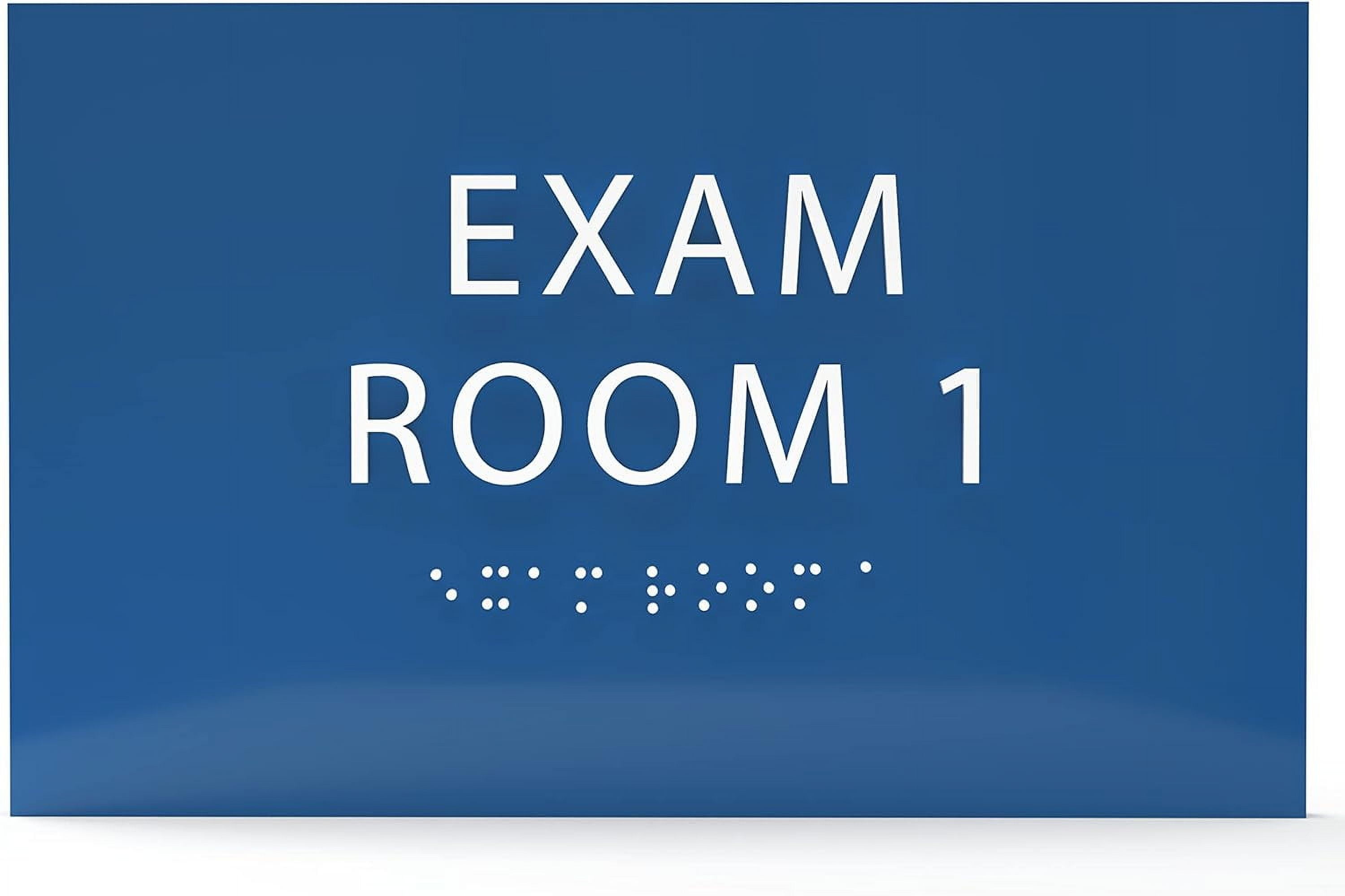 6" X4" Exam Room 1 Sign- Tactile Graphics Grade 2 Braille Text | Modern ...