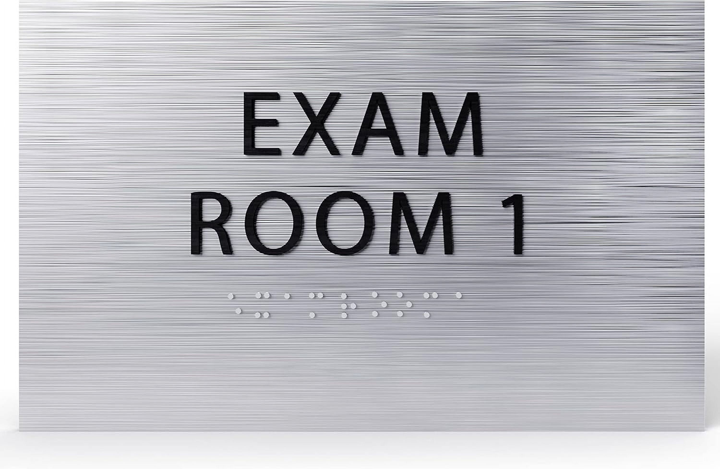 6" X4" Exam Room 1 Sign- Tactile Graphics Grade 2 Braille Text | Modern ...