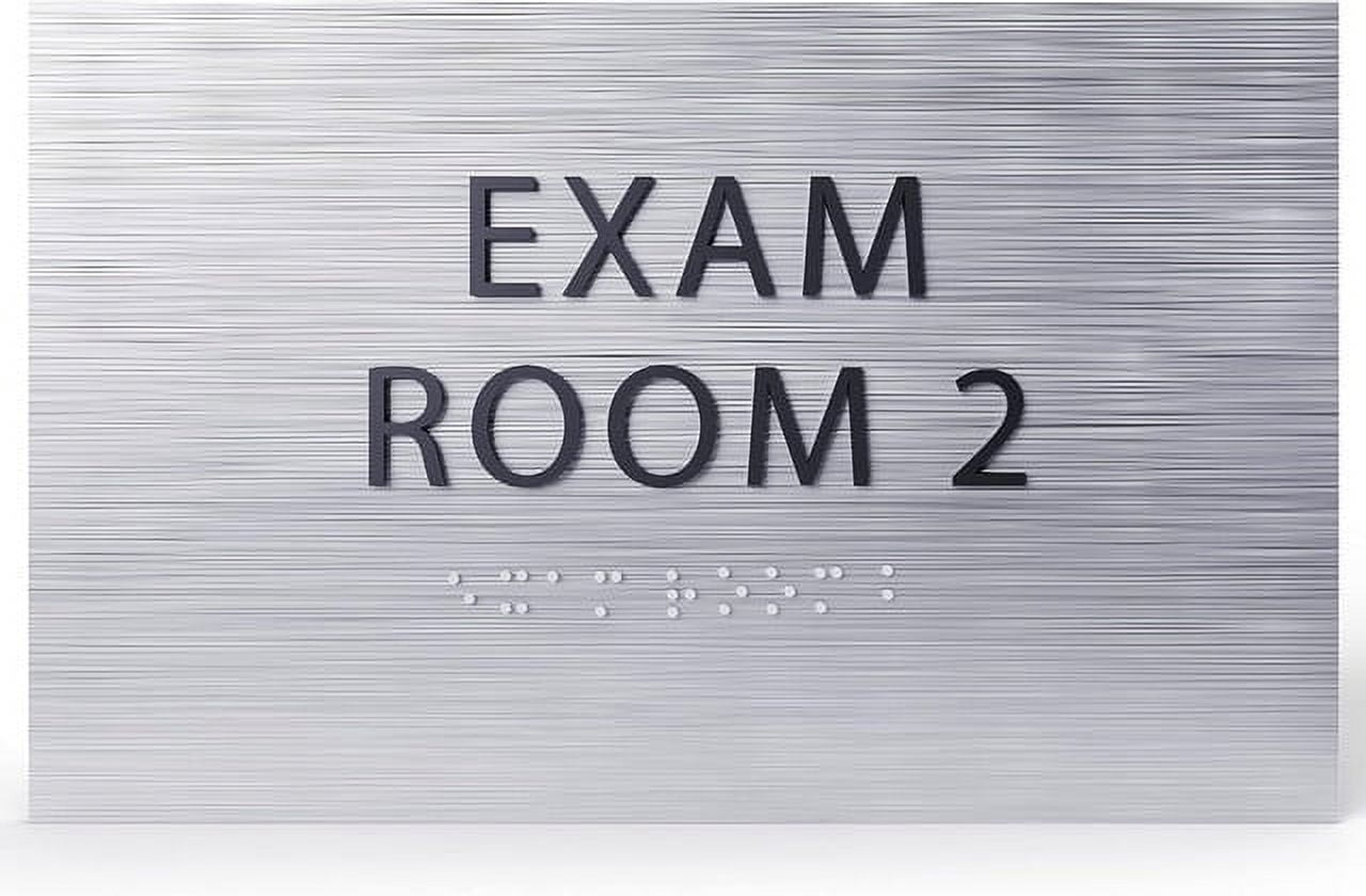 6" X4" Exam Room 2 Sign- Tactile Graphics Grade 2 Braille Text | Modern ...