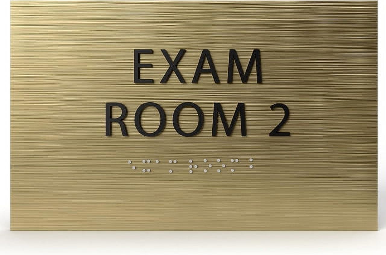 6" X4" Exam Room 2 Sign- Tactile Graphics Grade 2 Braille Text | Modern ...