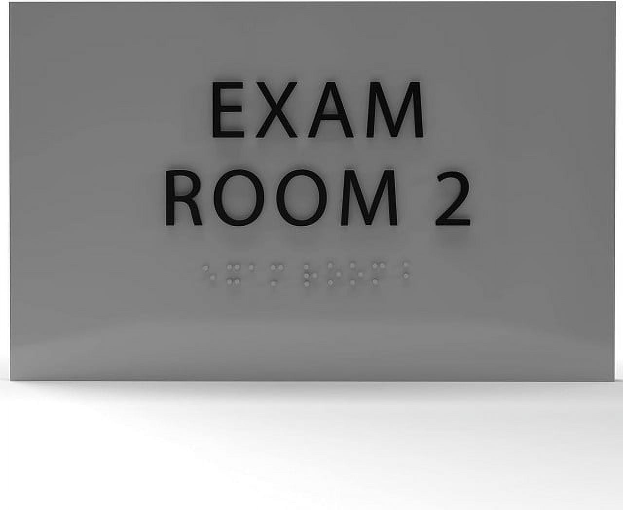 6" X4" Exam Room 2 Sign- Tactile Graphics Grade 2 Braille Text | Modern ...
