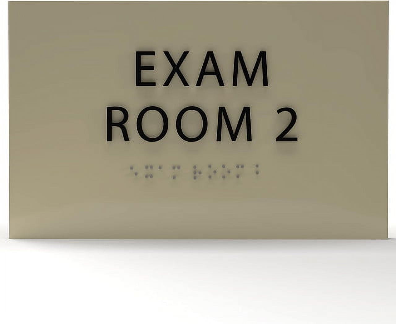 6" X4" Exam Room 2 Sign- Tactile Graphics Grade 2 Braille Text | Modern ...