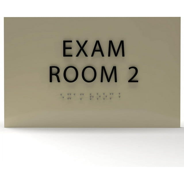 6" X4" Exam Room 2 Sign- Tactile Graphics Grade 2 Braille Text | Modern ...