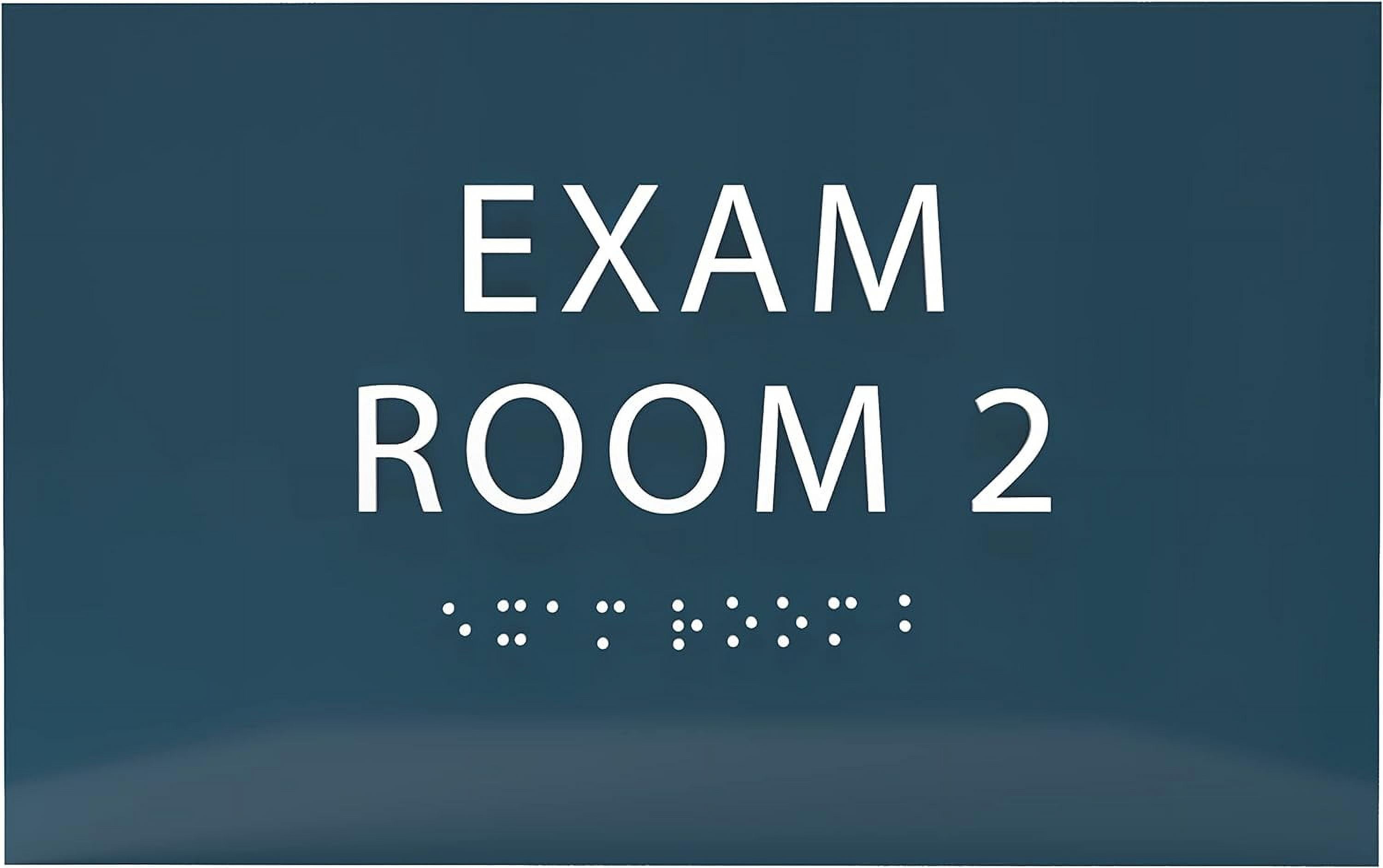 6" X4" Exam Room 2 Sign- Tactile Graphics Grade 2 Braille Text | Modern ...