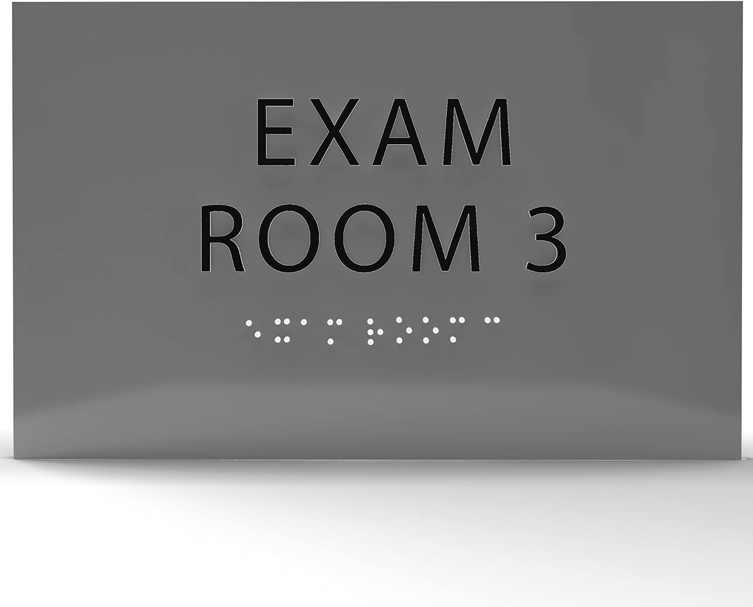 6" X4" Exam Room 3 Sign- Tactile Graphics Grade 2 Braille Text | Modern ...