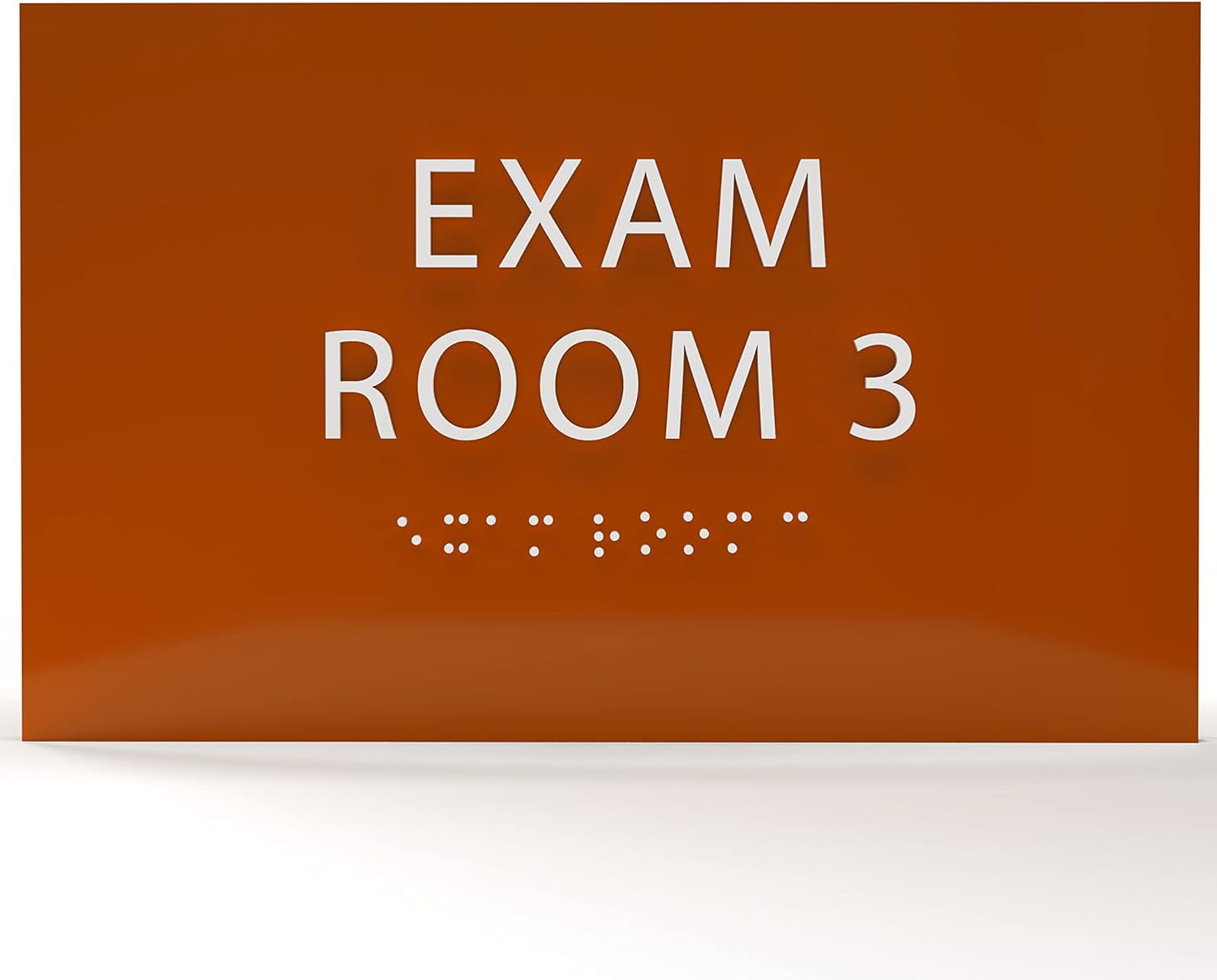 6" X4" Exam Room 3 Sign- Tactile Graphics Grade 2 Braille Text | Modern ...