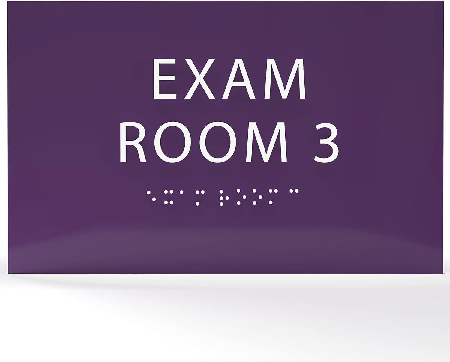 6" X4" Exam Room 3 Sign- Tactile Graphics Grade 2 Braille Text | Modern ...