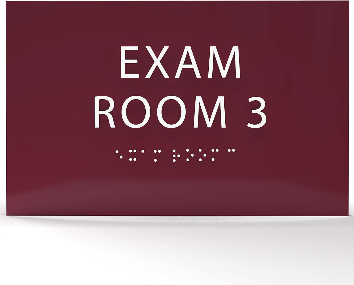 6" X4" Exam Room 3 Sign- Tactile Graphics Grade 2 Braille Text | Modern ...