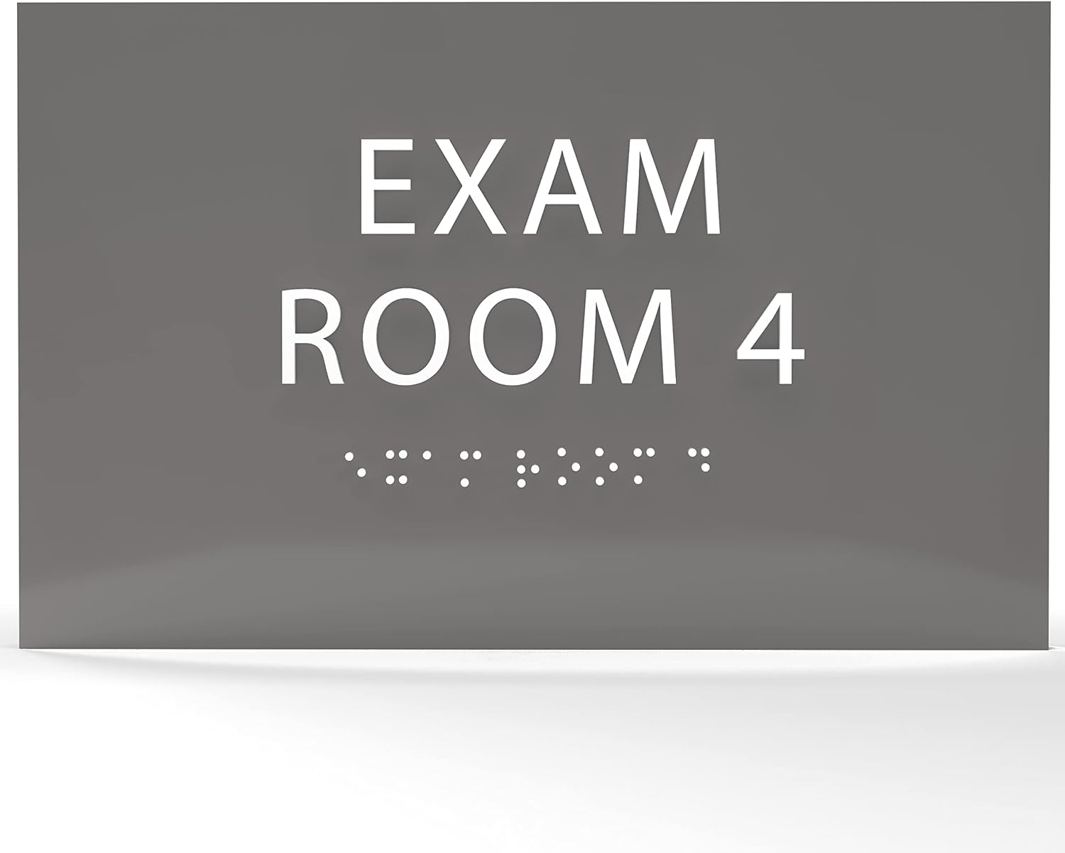 6" X4" Exam Room 4 Sign- Tactile Graphics Grade 2 Braille Text | Modern ...