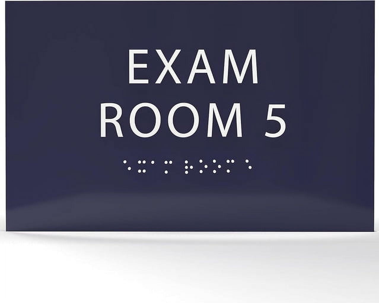 6" X4" Exam Room 5 Sign- Tactile Graphics Grade 2 Braille Text | Modern ...
