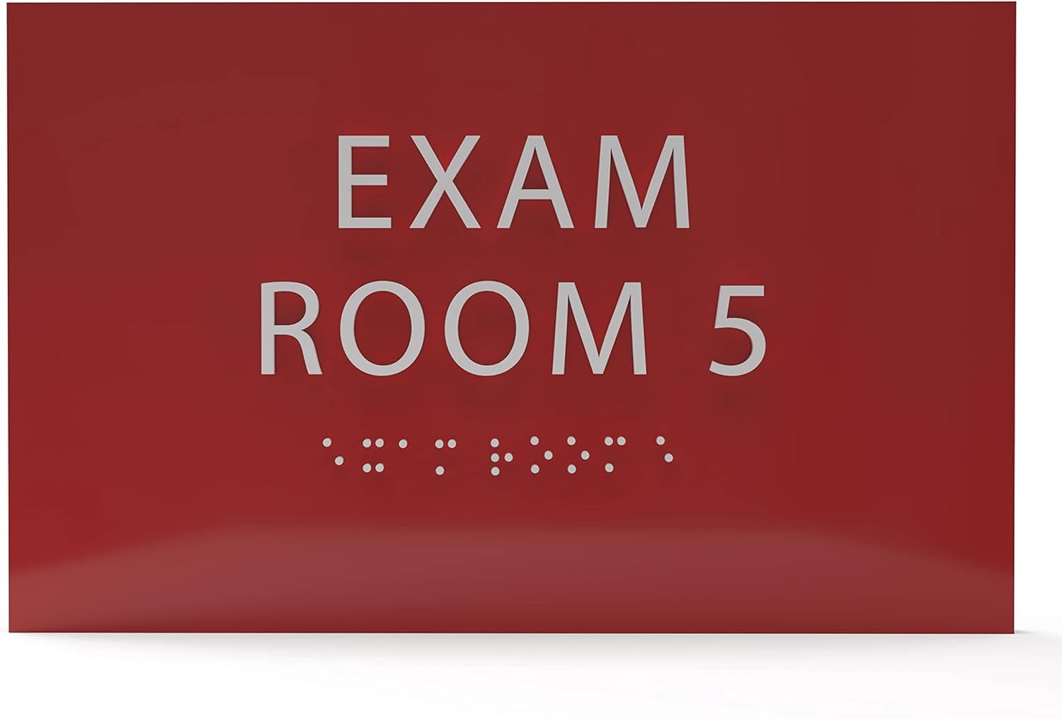 6" X4" Exam Room 5 Sign- Tactile Graphics Grade 2 Braille Text | Modern ...