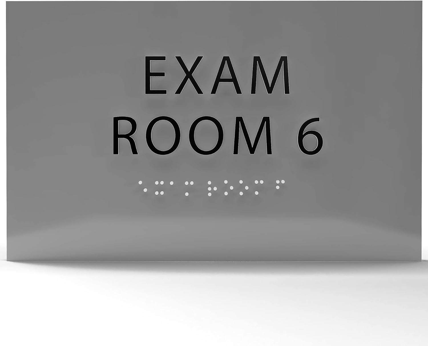 6" X4" Exam Room 6 Sign- Tactile Graphics Grade 2 Braille Text | Modern ...