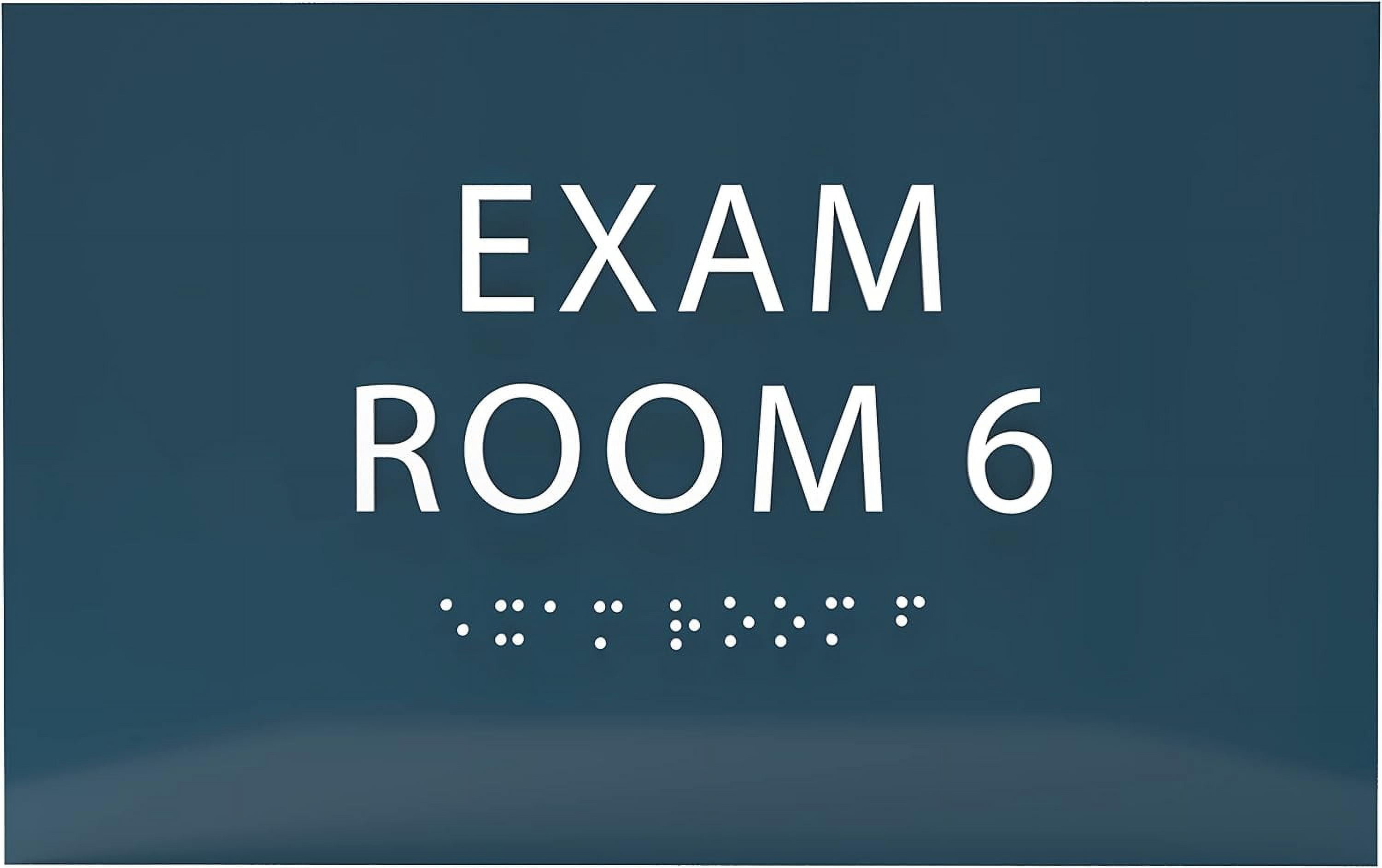 6" X4" Exam Room 6 Sign- Tactile Graphics Grade 2 Braille Text | Modern ...