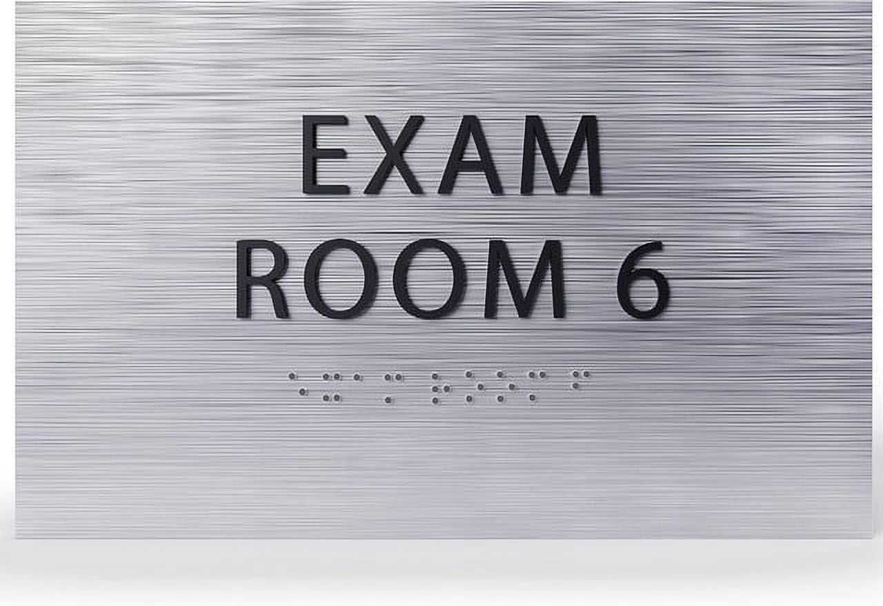 6" X4" Exam Room 6 Sign- Tactile Graphics Grade 2 Braille Text | Modern ...