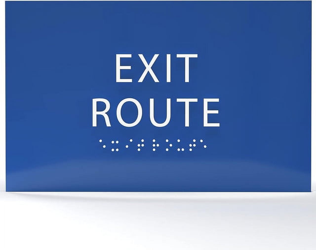 6" X4" Exit Route Sign- Tactile Graphics Grade 2 Braille Text | Modern ...