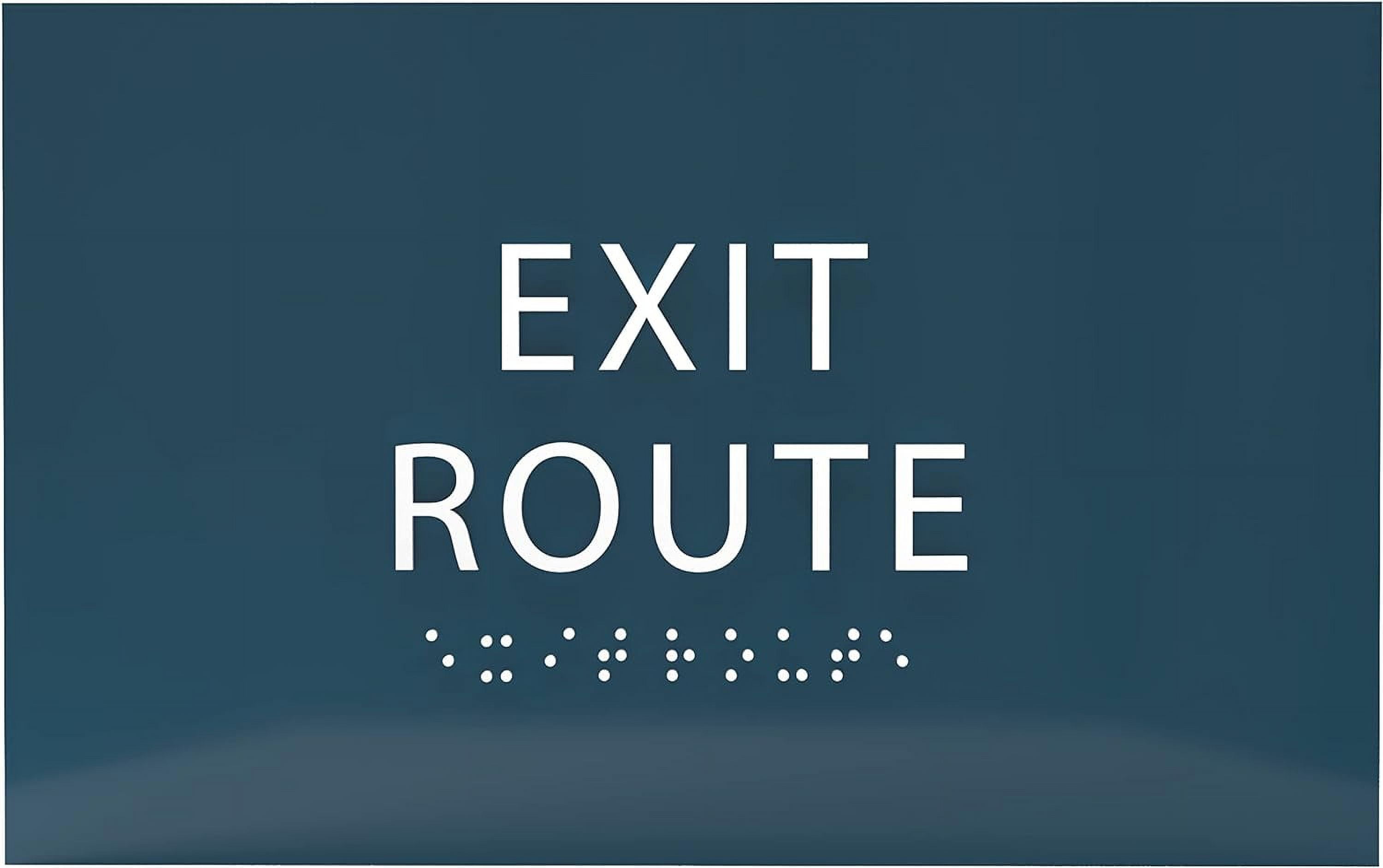 6" X4" Exit Route Sign- Tactile Graphics Grade 2 Braille Text | Modern ...