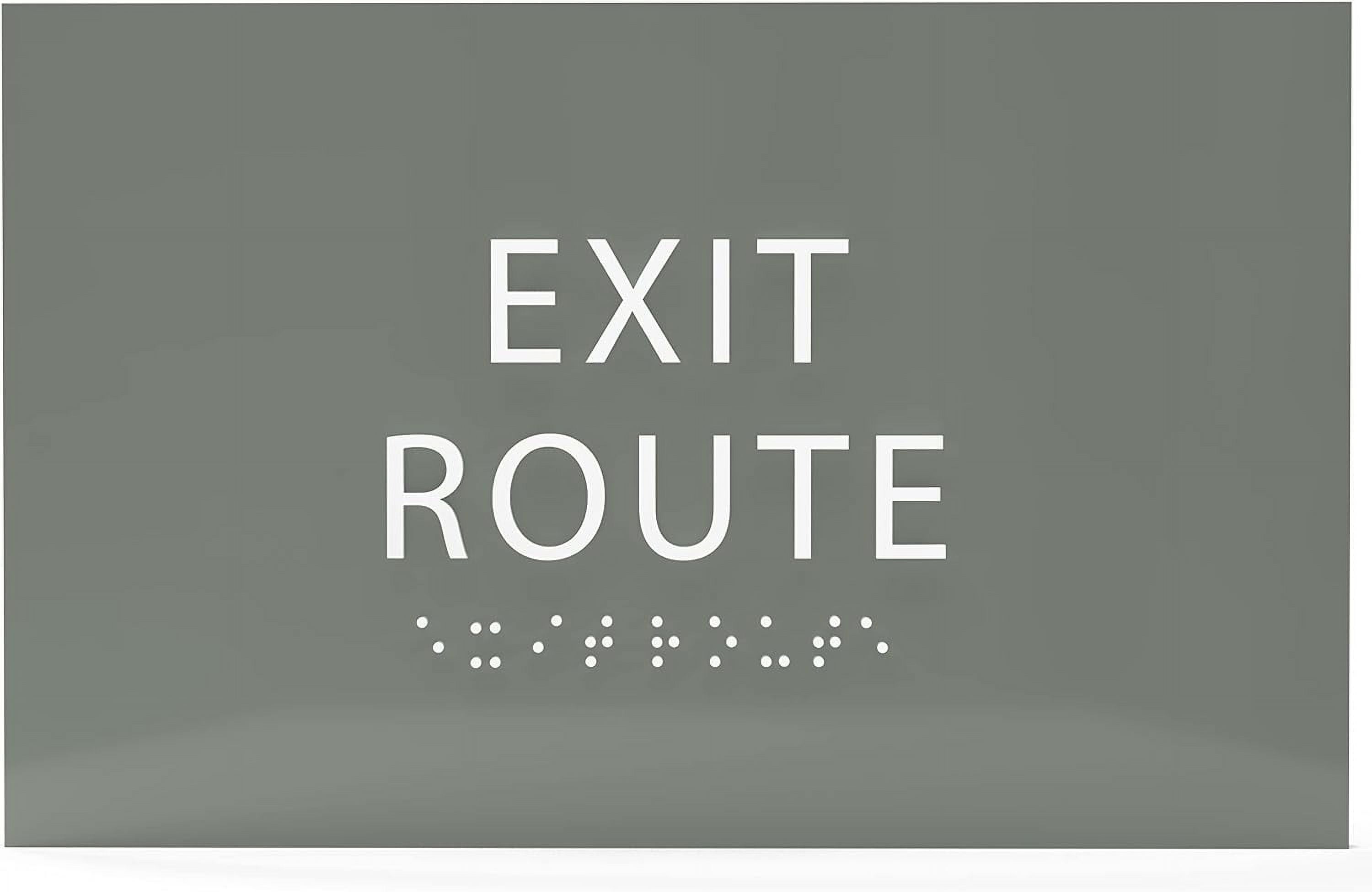 6" X4" Exit Route Sign- Tactile Graphics Grade 2 Braille Text | Modern ...