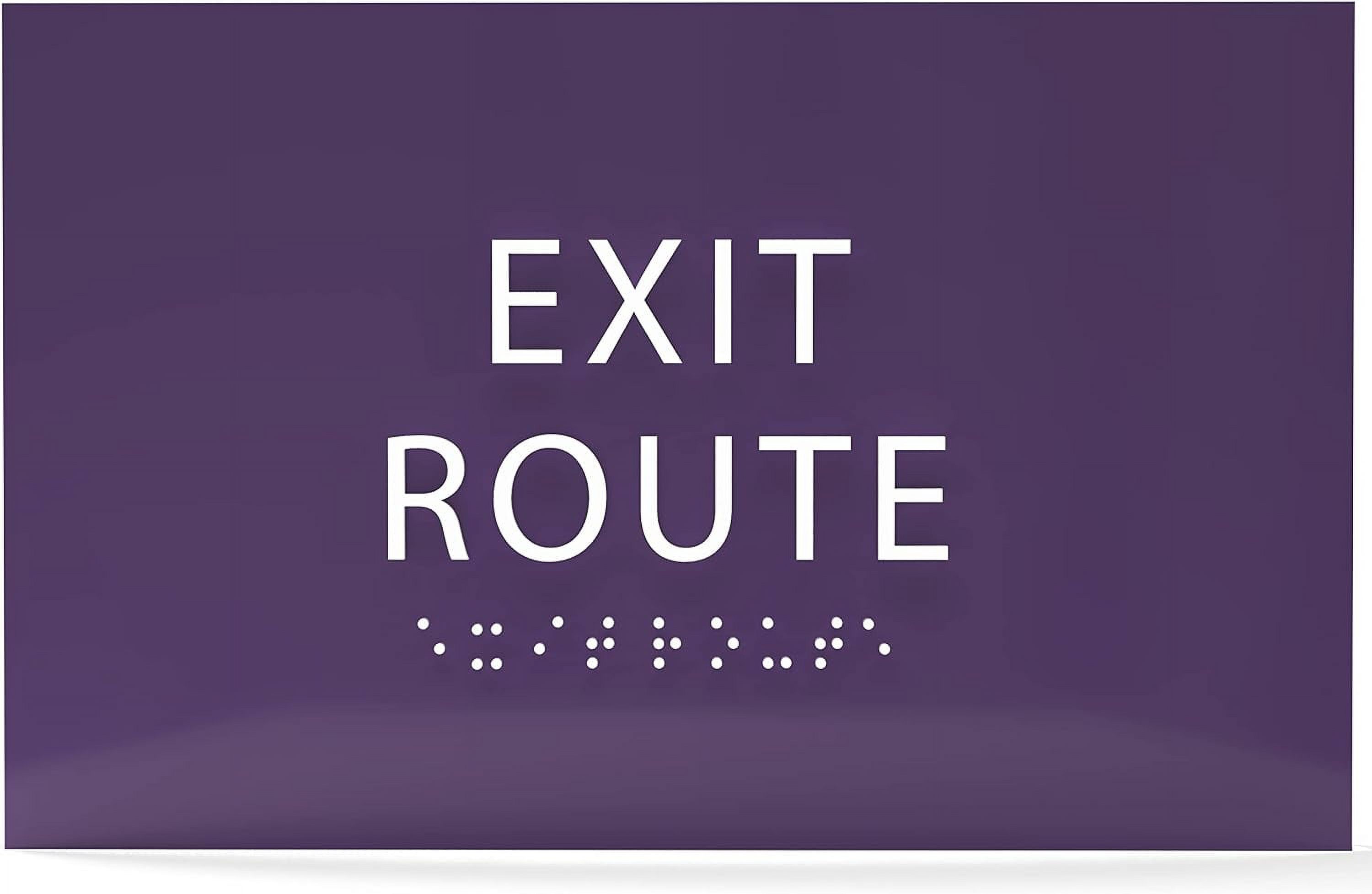 6" X4" Exit Route Sign- Tactile Graphics Grade 2 Braille Text | Modern ...
