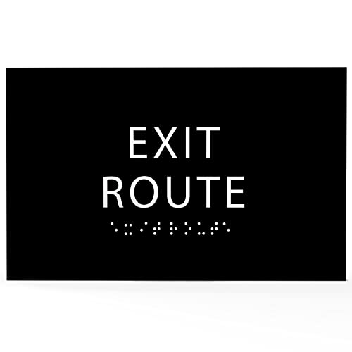 6" X4" Exit Route Sign- Tactile Graphics Grade 2 Braille Text | Modern ...