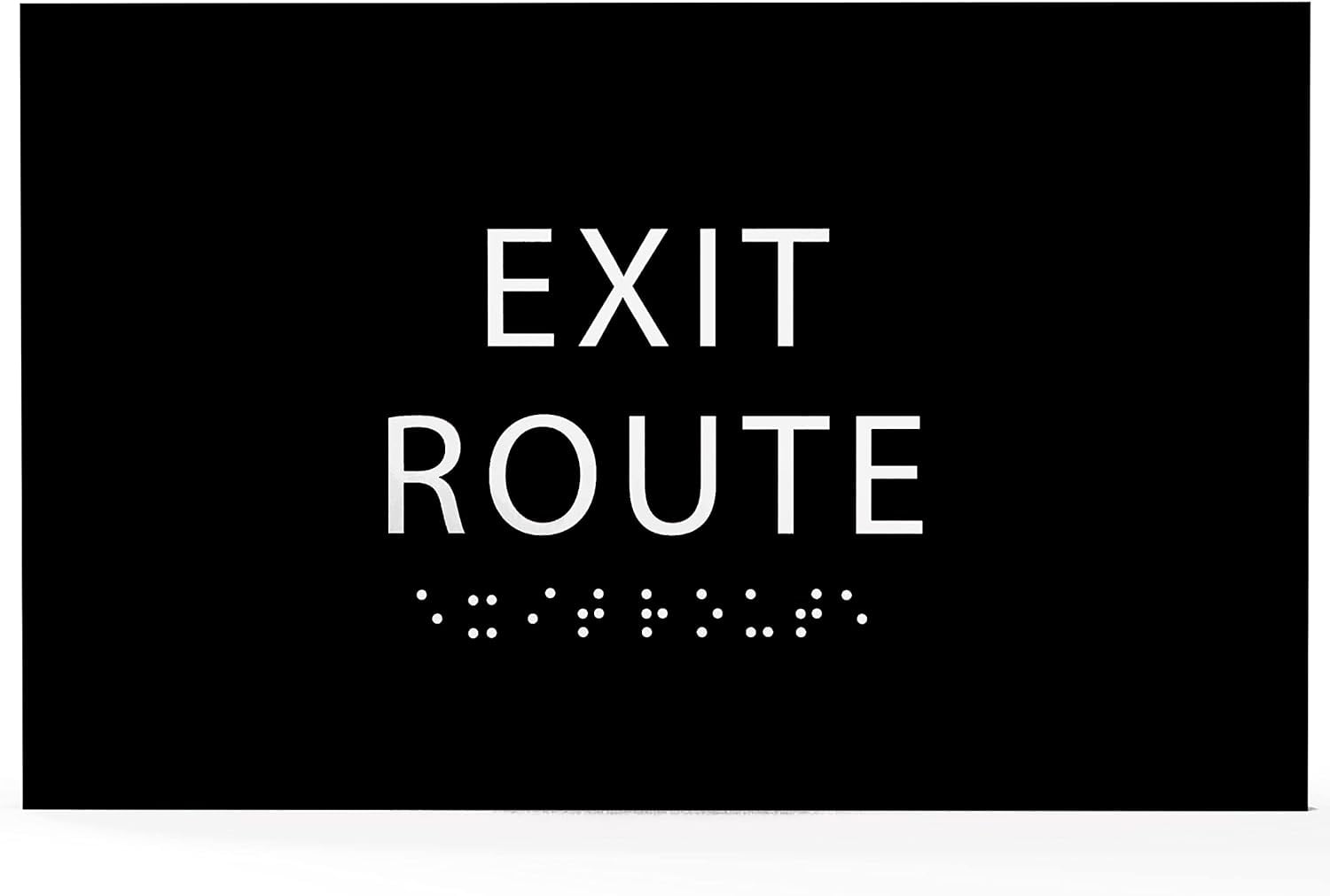 6" X4" Exit Route Sign- Tactile Graphics Grade 2 Braille Text | Modern ...