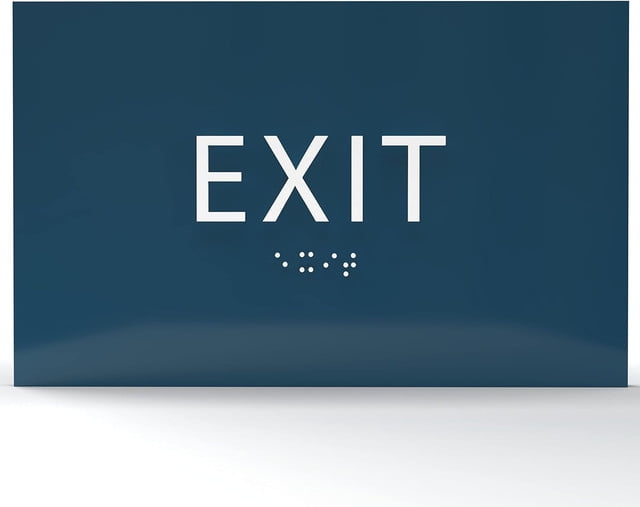 6"X4" Exit Sign - Tactile Graphics Grade 2 Braille Text | Modern ...