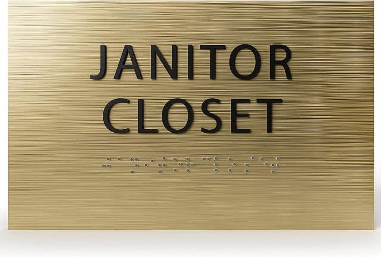 6" X4" Janitor Closet Sign - Tactile Graphics Grade 2 Braille Text ...