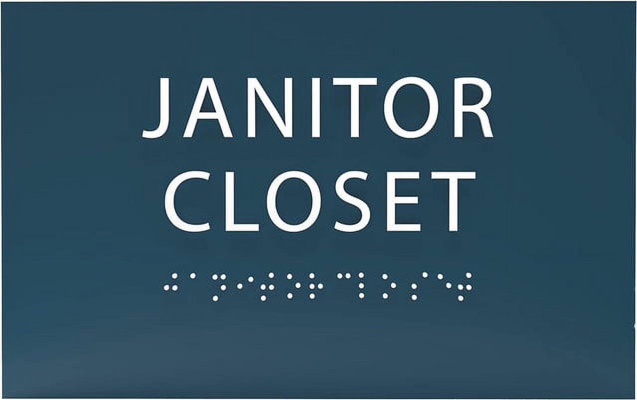 6" X4" Janitor Closet Sign - Tactile Graphics Grade 2 Braille Text ...