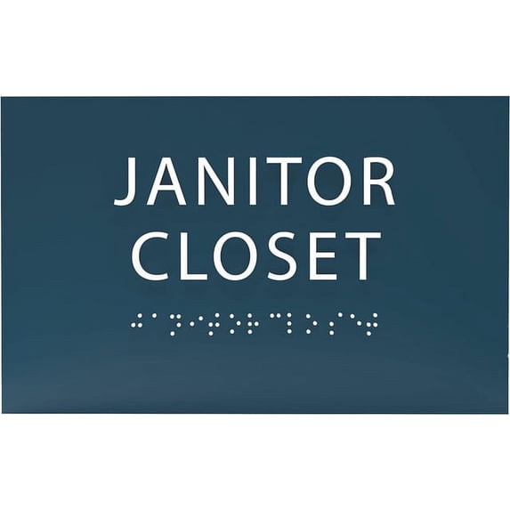 6" X4" Janitor Closet Sign - Tactile Graphics Grade 2 Braille Text ...