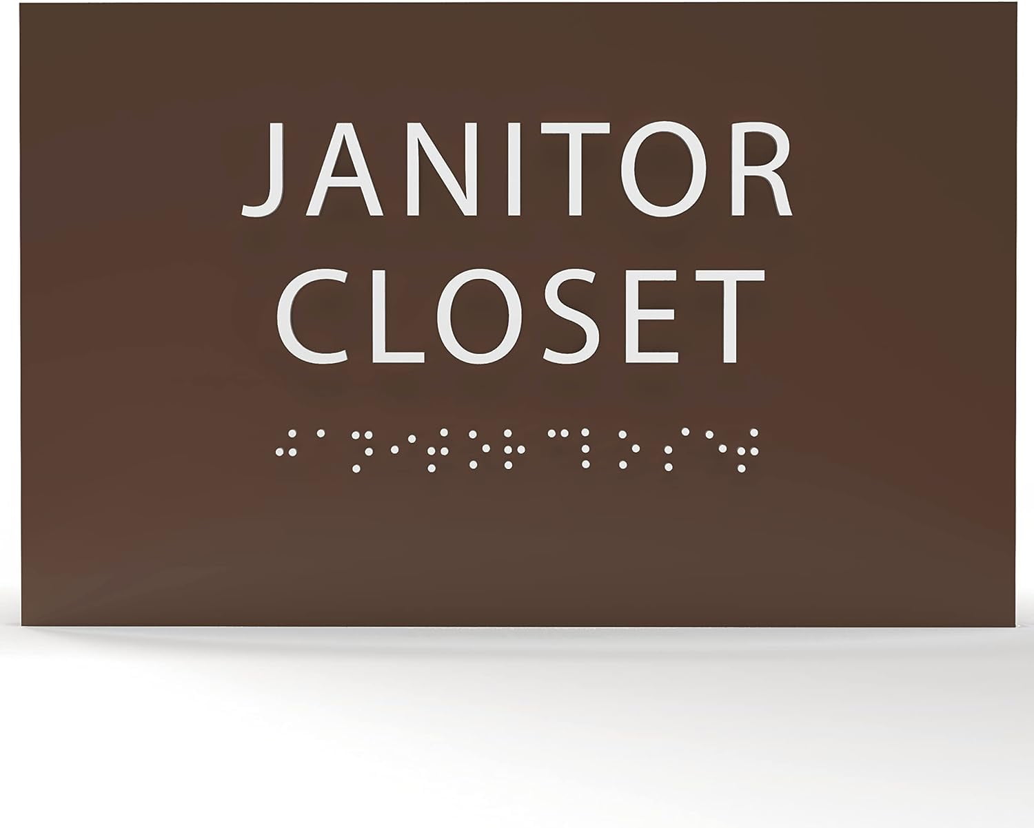 6" X4" Janitor Closet Sign - Tactile Graphics Grade 2 Braille Text ...