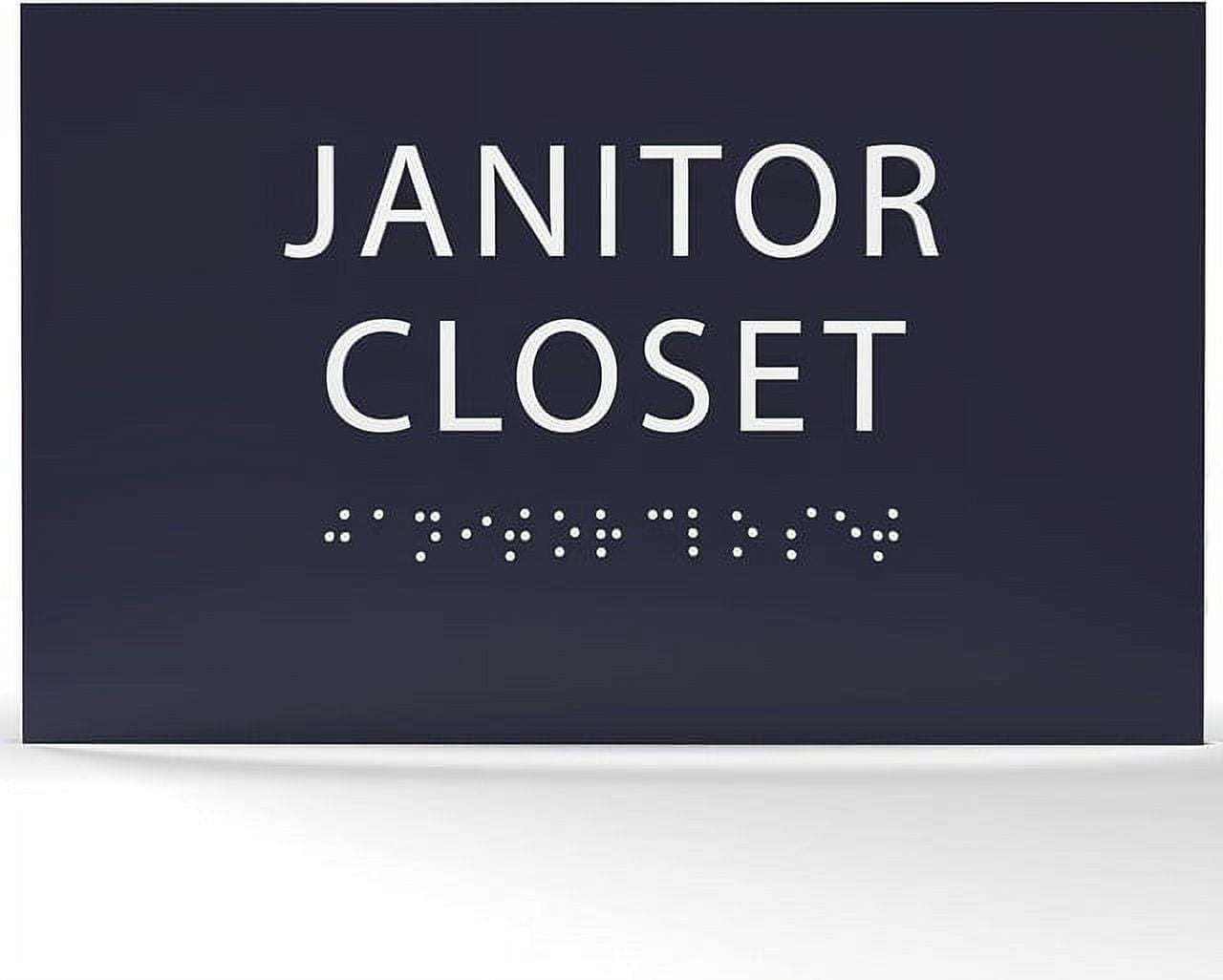 6" X4" Janitor Closet Sign - Tactile Graphics Grade 2 Braille Text ...