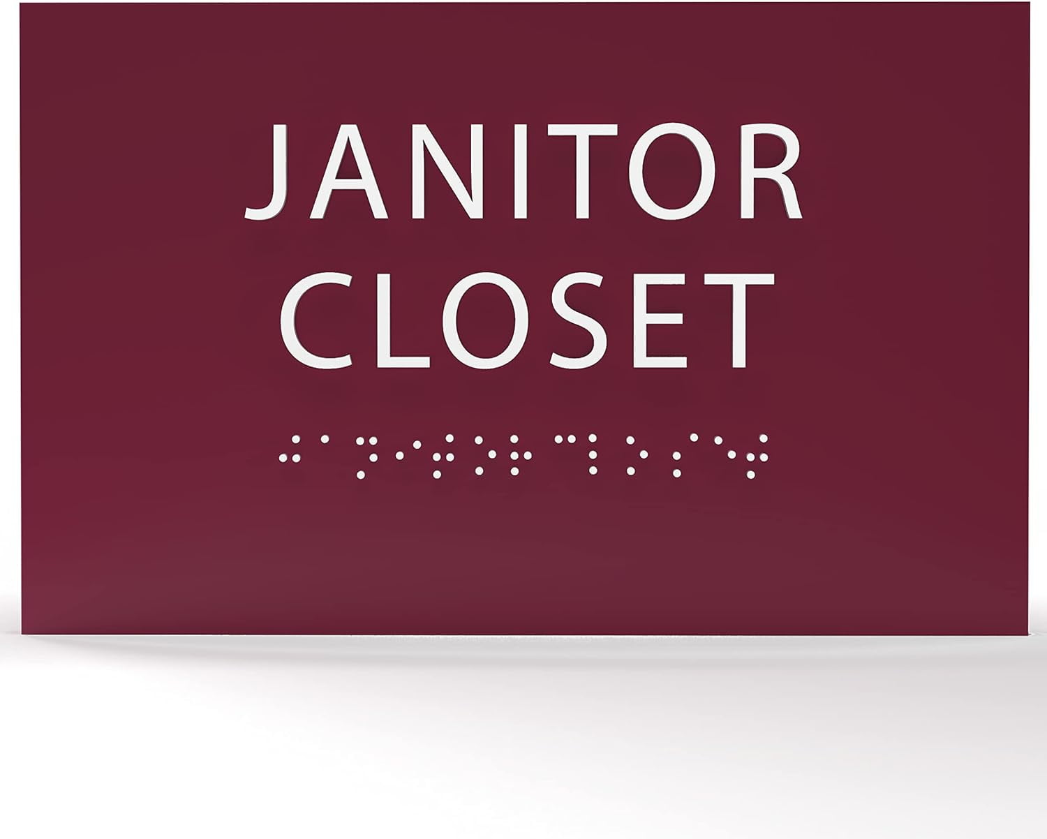 6" X4" Janitor Closet Sign - Tactile Graphics Grade 2 Braille Text ...