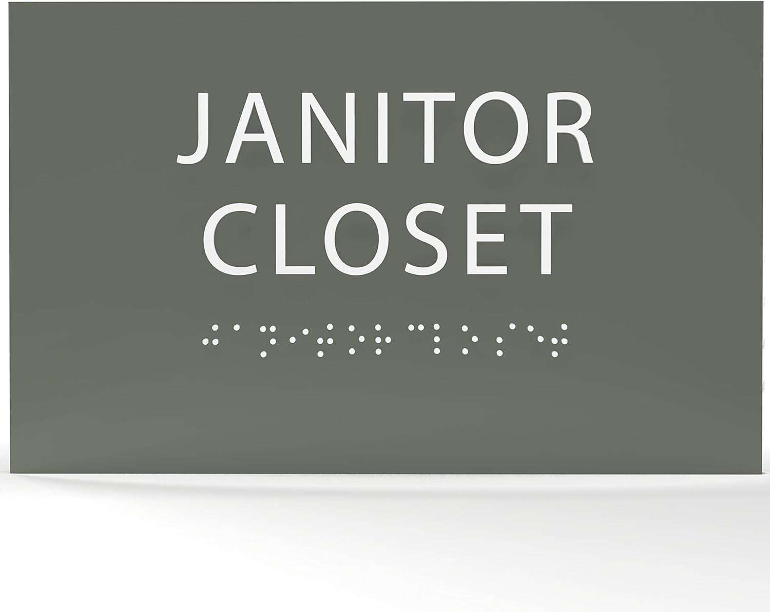 6" X4" Janitor Closet Sign - Tactile Graphics Grade 2 Braille Text ...
