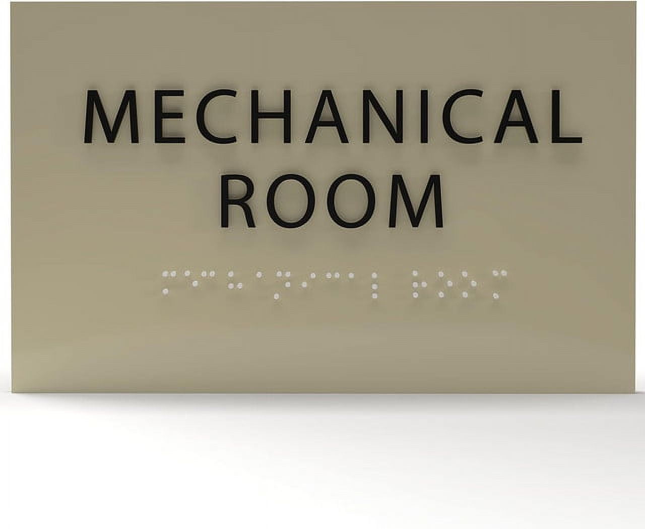 6" X4" Mechanical Room Sign- Tactile Graphics Grade 2 Braille Text ...